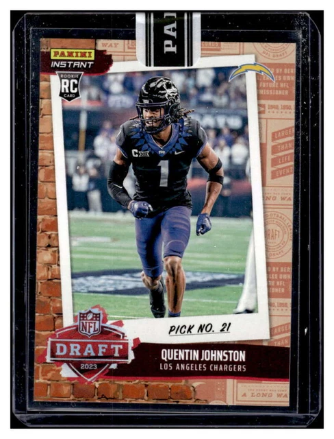 QUENTIN JOHNSON RC SP 2023 Panini Instant Draft Night Red 18/25 #8 ROOK ...