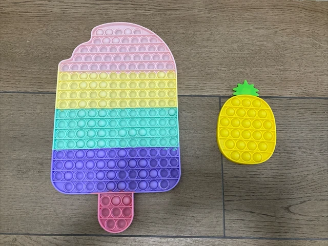 POP-IT DUO: JUMBO pop-it Ice Cream lolly And Pocket Pineapple Fidget ...