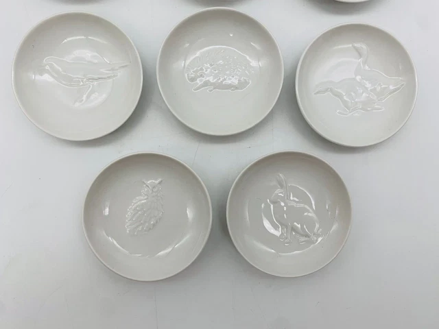 KPM MINI TELLER Wandteller Reliefteller Tiere 8,5cm 11 Stück 1.Wahl CS ...