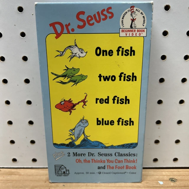 DR. SEUSS VHS 1989 Tape Beginner Book Video One Fish Two Fish Red Fish ...