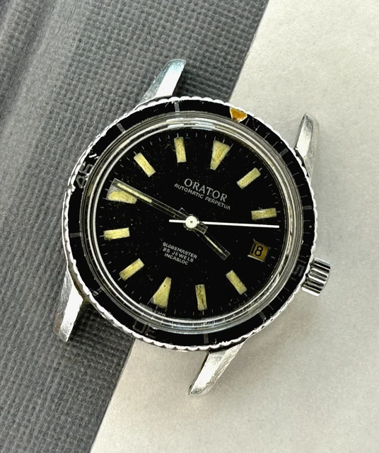 ORATOR WYLER Diver GlobeMaster anni 60 cassa in acciaio da 37mm ...
