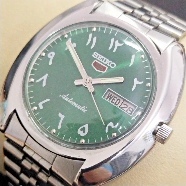 VINTAGE SEIKO 5 Automatic Green Dial Men's Watch Big Case 39mm Free Shipping $100.00 - PicClick CA
