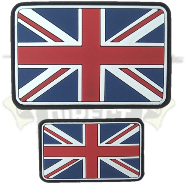 UNION JACK PATCH Full Colour HOOK & LOOP PVC BADGE UK TACTICAL MORALE ...