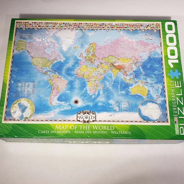 MAP OF THE World 1000 Pieces Jigsaw Puzzle 26 x 19 by Eurographics ...