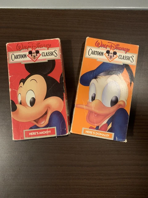 WALT DISNEY CARTOON Classic VHS Lot: Vol 1 & 2 Mickey Mouse and Donald ...