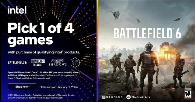 INTEL BATTLEFIELD 6 Code (or Civilization VII, Assassins Creed, Dying ...