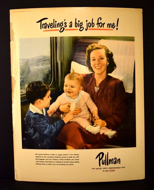 RARE LARGE 1949 Pullman Railcar Co. Advertisement Poster Board L £48.10 ...