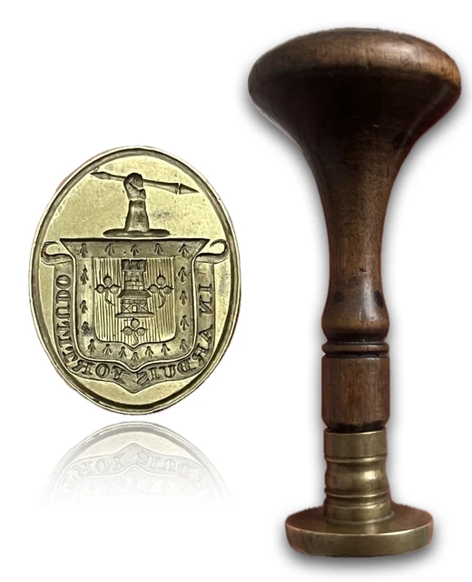 SCEAU CACHET BLASON/ARMOIRIES avec devise en bronze EUR 160,00 ...