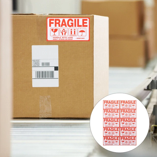 20 SHEETS PACKAGING Fragile Fragile Warning Shipping Fragile Decals for ...