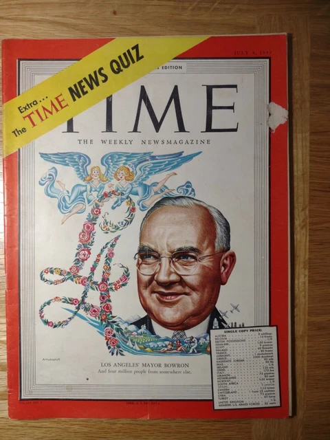 TIME MAGAZINE JULY 4, 1949 Los Angeles' Mayor Bowron £9.99 - PicClick UK