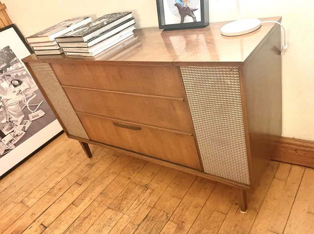MID CENTURY RADIOGRAM Garrard Player Stereogram Sideboard Cabinet Music ...