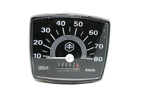 VESPA V50 SPECIAL 0-80 Kmph Speedometer Black Tacho Contachilometri ...
