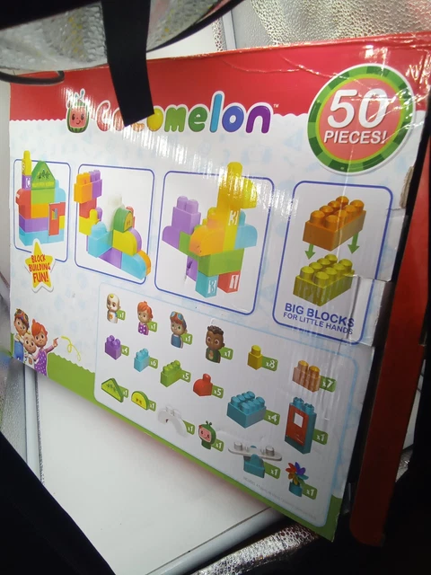 COCOMELON DELUXE CONSTRUCTION Set, 50 Pc Blocks & Figures Preschool ...