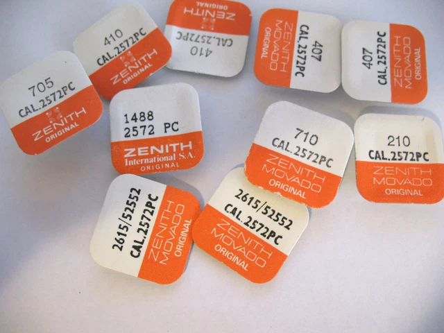 ZENITH 2572,2572C,2572PC,2562,2562C,2562PC ASSORTED Movement Parts £55. ...