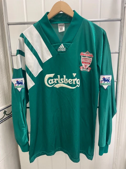 LIVERPOOL VINTAGE ORIGINAL 1992/93 Player Issue Long Sleeve Away ...