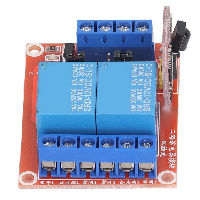 (12V)2 CHANNEL INFRARED Remote Control Relay Module With 0A Stability ...