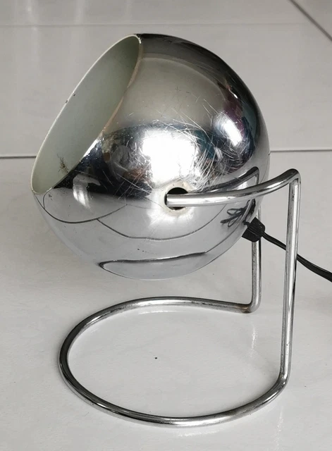 LAMPE BOULE CHROME design années 60-70 état correct hauteur 18 cm EUR 30,00 - PicClick FR