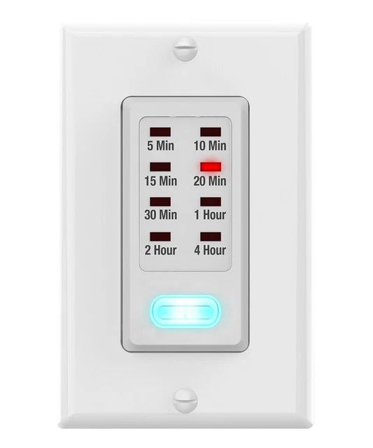FOSMON IN WALL Switch Gang Countdown Programmable Timer Auto Bathroom ...