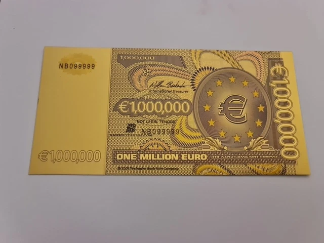 1 MILLION EURO Schein Gold Farbe Souvenir-Banknote-Plastik EUR 5,99 ...