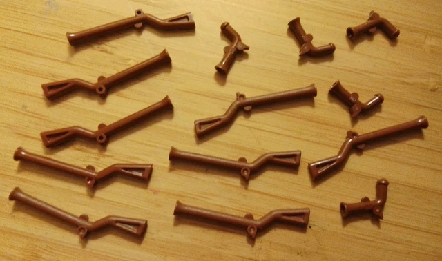 LEGO MINIFIGURE GUNS Flintlock Musket 2561 Reddish Brown + Pistols 14 ...