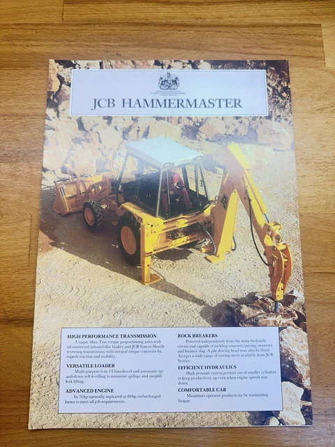 JCB 3CX HAMMERMASTER Original Brochure, Extremely Rare Backhoe Loader £ ...