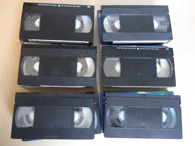 6 OLD & used 'blank' VHS video cassette tapes ~ Various films? movies ...