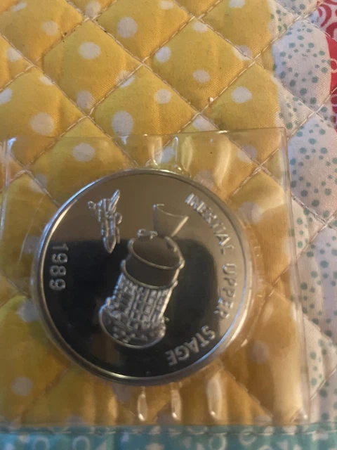 1989 BOEING EMPLOYEES COIN CLUB 1.5 Oz Silver IUS inertial Upper Stage ...