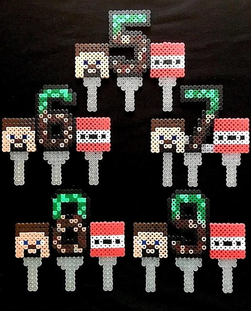 BIRTHDAY CAKE TOPPER - Minecraft Themed -Numbers 5-9 Years Decoration ...