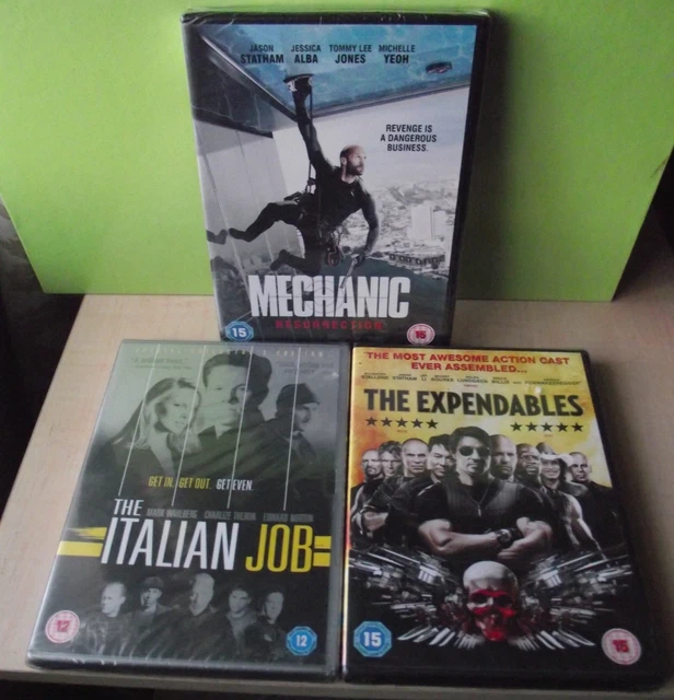 MECHANIC - RESURRECTION, Expendables, The Italian Job 3 x DVD Jason ...