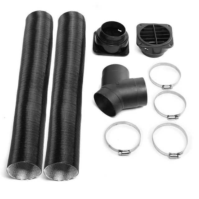 75MM AIR GUIDE pipe exhaust hose with vent Y-piece set for auxiliary ...