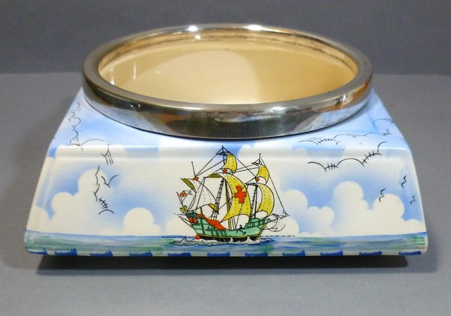 DECO CORONET WARE Parrot & Co Galleon Pattern Centerpiece Fruit Bowl ...