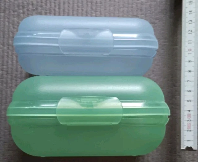 TUPPERWARE TWIN-BOX-SET 2+3 Brotdose Lunchbox Vesperbox grün blau ...