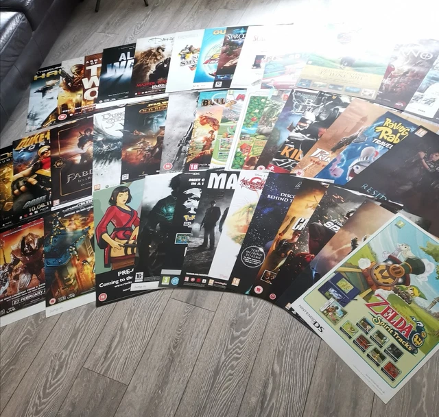 JOB LOT 40 x ORIGINAL Pre Retail Launch Game Posters ZELDA MARIO GTA ...