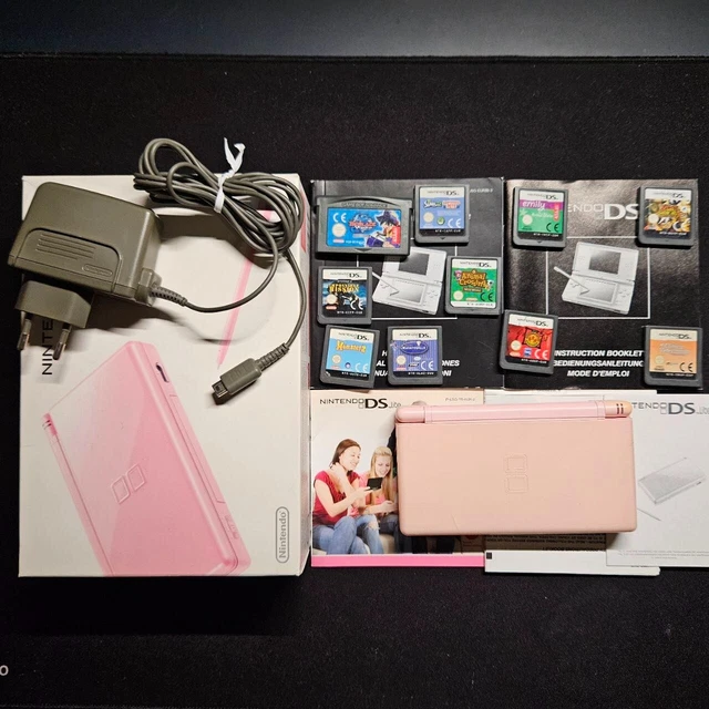 CONSOLE NINTENDO DS Lite Rosa + 10 Giochi Completa Con Scatola ...