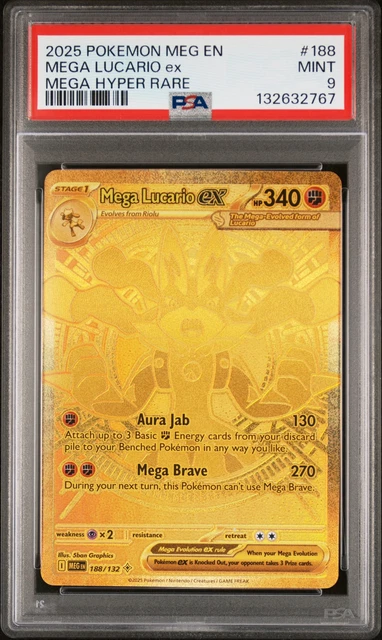2025 POKEMON MEG En-Mega Evolution Mega Hyper Rare #188 Mega Lucario Ex ...