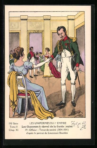 CPA LES UNIFORMES du Ier Empire, Les Chasseurs à cheval de la Garde ...