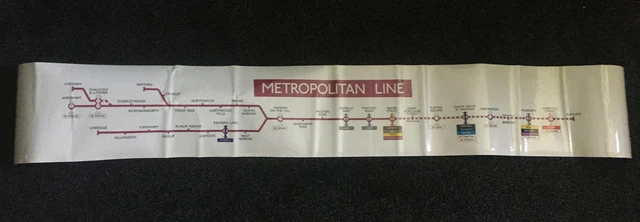 1980’S LONDON UNDERGROUND Metropolitan Line Tube Map / Diagram £74.99 ...