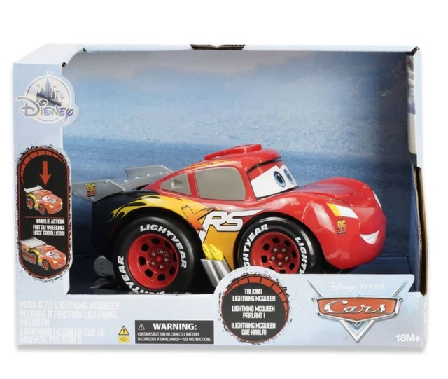 DISNEY PARKS PIXAR Cars Push & Go Talking Lightning McQueen Vehicle New ...