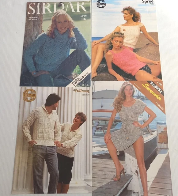 SIRDAR KNITTING PATTERNS Vintage Jumper, Dress Leaflet 7153, 7326, 7396 ...