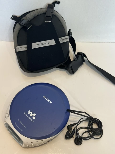 SONY WALKMAN CD Player Model D-EJ361 Blue, W Belt Case And Ear Bud ...