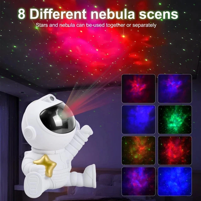 ASTRONAUT STAR GALAXY Projector LED Nebula Night Light Remote Kids Room ...