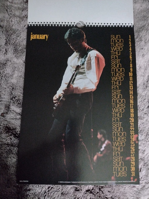 BRUCE SPRINGSTEEN 1989 The Authorised Official Calendar *free p&p* £10. ...
