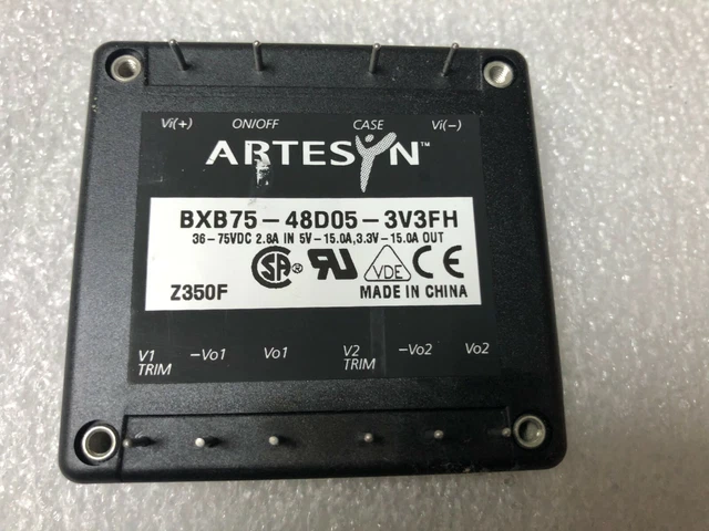 ARTESYN DC-DC PCB MODULE BXB75-48D05-3V3-FH 36-75V DC IN 5V/3.3v 15A ...