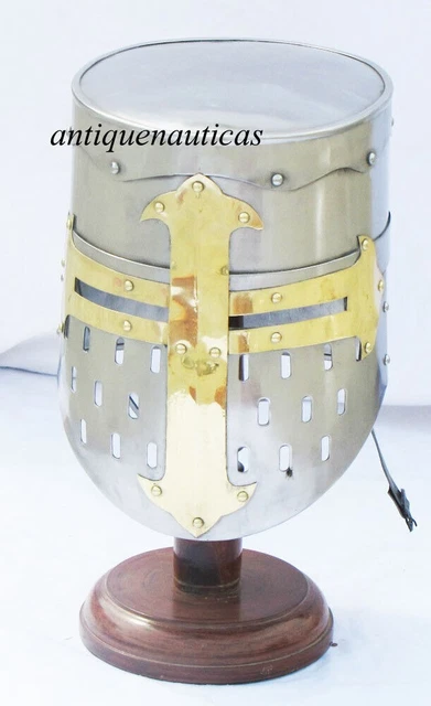 MEDIEVAL KNIGHT TEMPLAR Armor Helmet Re-enactment Fancy Dress Costume W ...