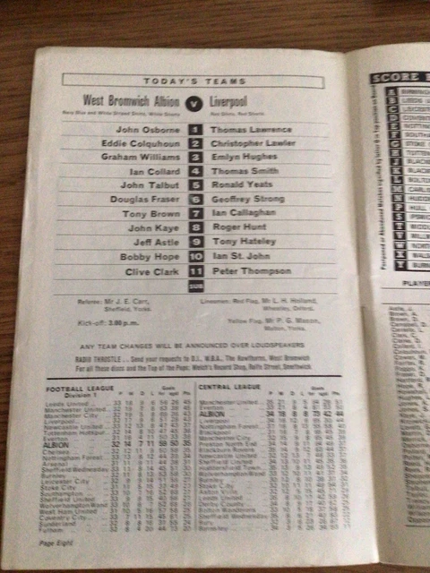 WEST BROMWICH ALBION 1960s Vintage Programmes Set of 13 £6.52 - PicClick UK
