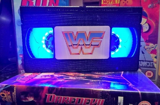 WWE VHS NIGHT Light, Desk Lamp, Led, WCW, WWF, WCW, ECW, Bedroom Lamp ...