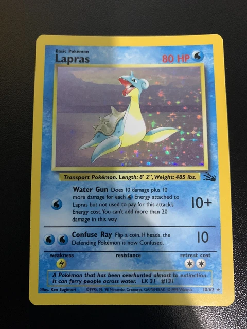 POKEMON CARD LAPRAS Rare black star Holo card 10/62 Fossil set (WOTC) EUR 11,31 - PicClick DE