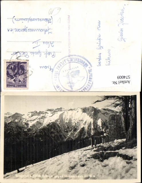 574009,FOTO AK MARIAZELL Bürgeralpe Blick geg. Hochschwab Winteransicht pub Emil EUR 10,00 ...