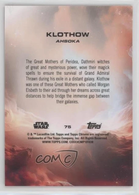 2025 TOPPS CHROME Star Wars Orange Pulsar Refractor 5/25 Klothow #75 ...