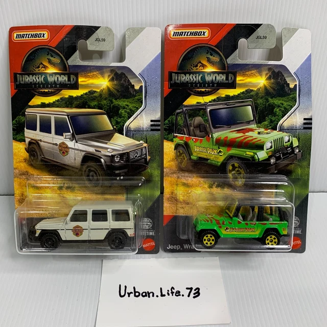2025 MATCHBOX JURASSIC World Rebirth Jeep Wrangler 18 '14 Mercedes-Benz ...